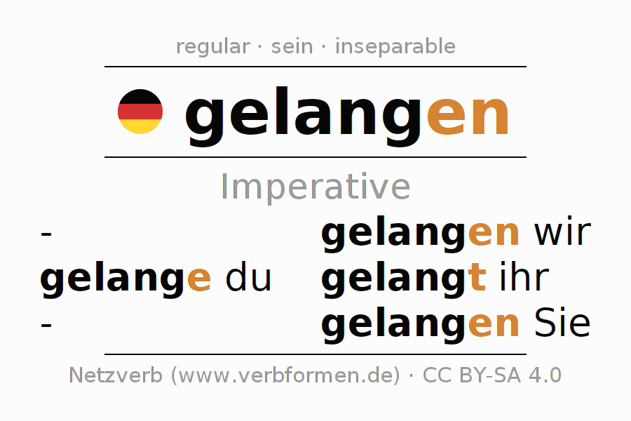 Imperative German "gelangen" - All forms of verb, rules, examples ...