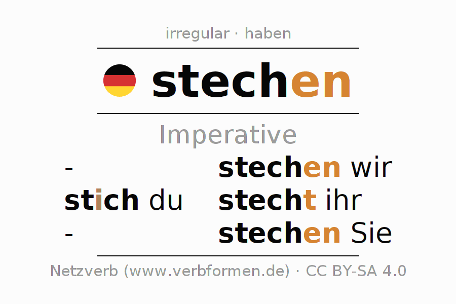 Imperative German "stechen" - All forms of verb, rules, examples ...