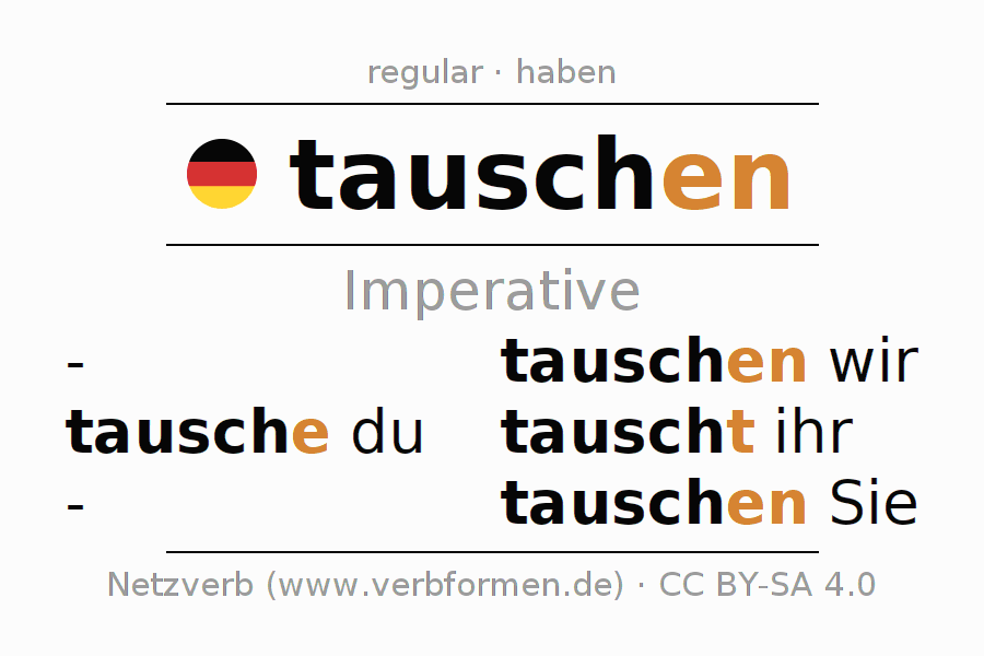 Imperative German "tauschen" - All forms of verb, rules, examples ...
