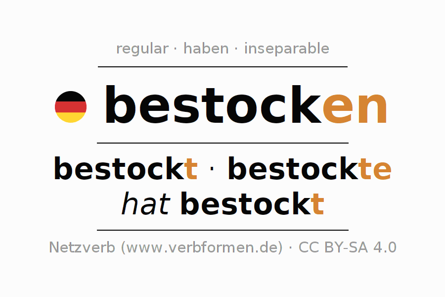 Conjugation German "bestocken" - All forms of verb, examples, rules ...