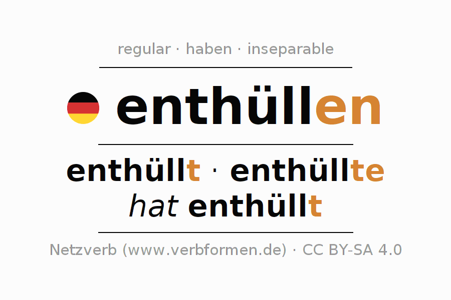 Conjugation German "enthüllen" - All forms of verb, examples, rules ...