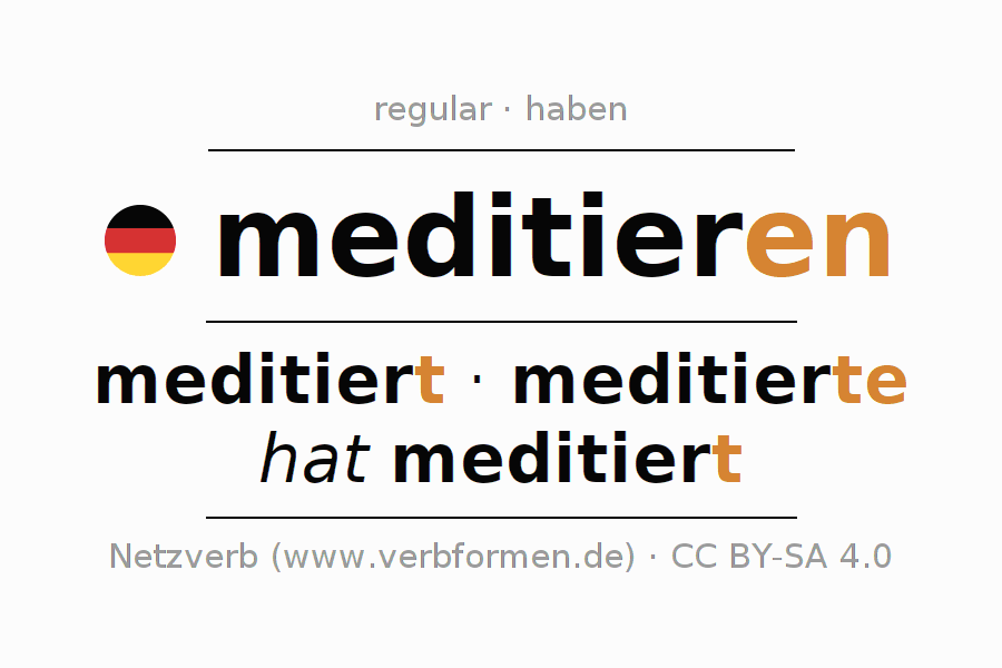 Conjugation German "meditieren" - All forms of verb, examples, rules ...