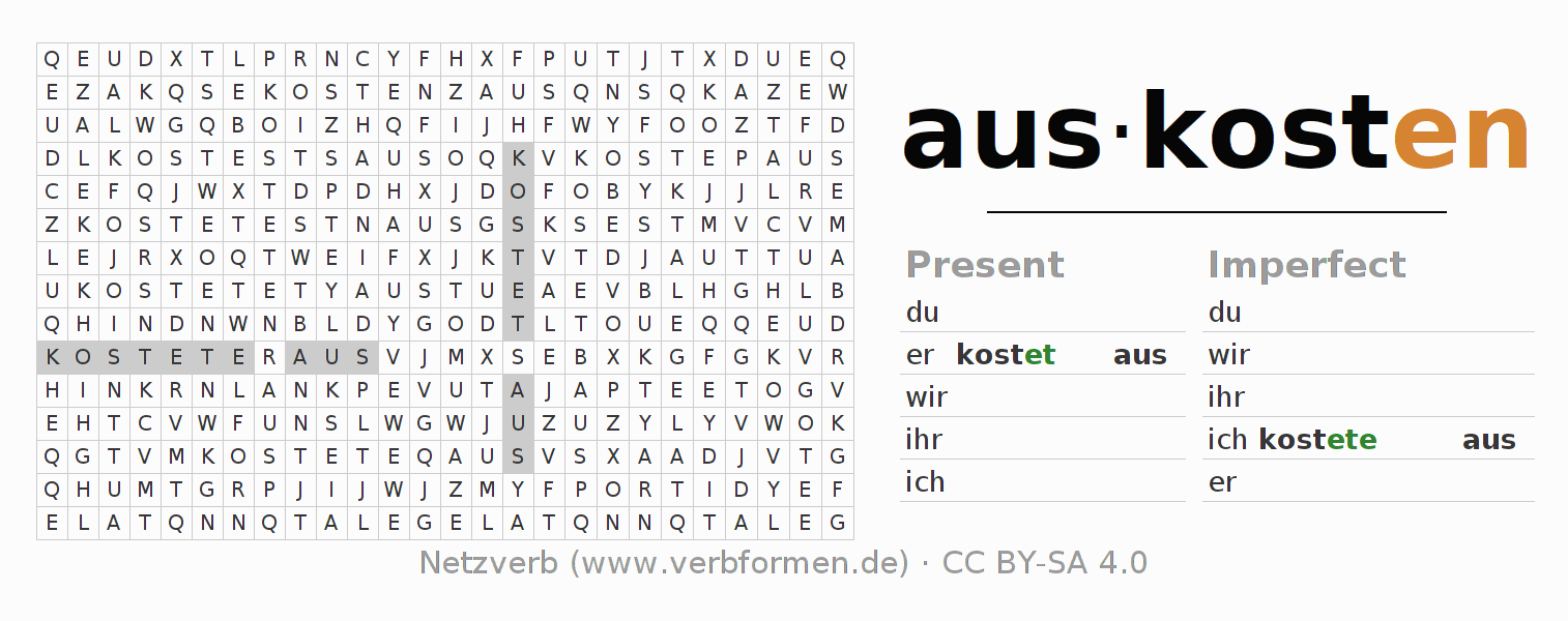 Worksheets German "auskosten" - Exercises, downloads for learning ...