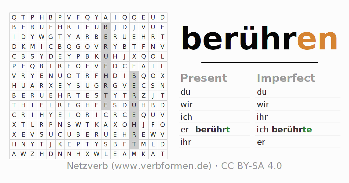 Worksheets German "berühren" - Exercises, downloads for learning ...