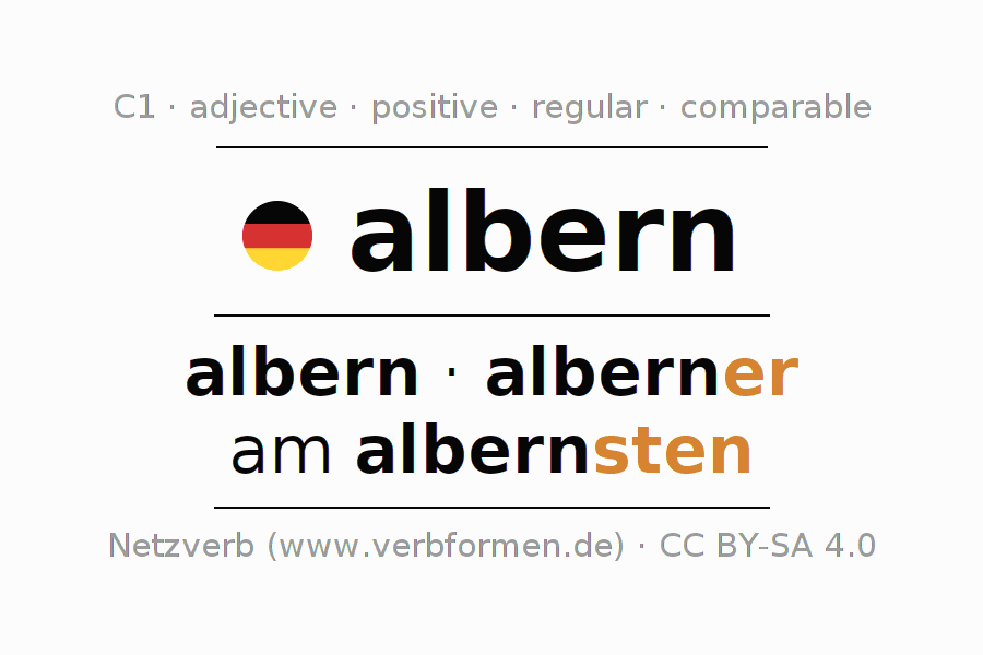 Declension and comparison German "albern" - All cases of adjective ...