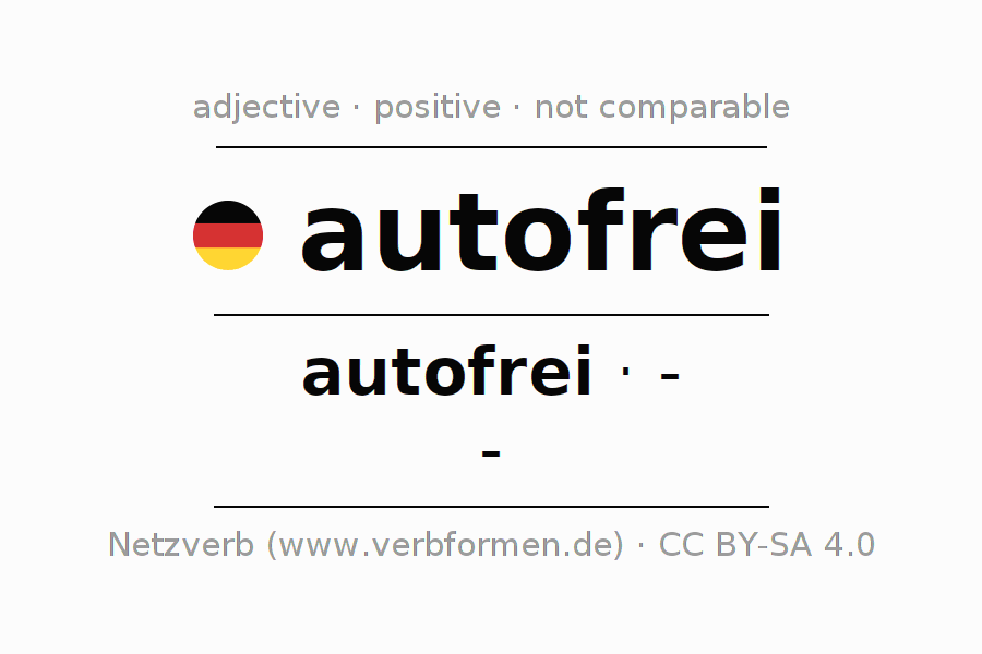 Declension and comparison German "autofrei" - All cases of adjective ...
