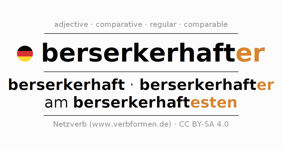 Declension and comparison German "berserkerhafter" - All cases of ...