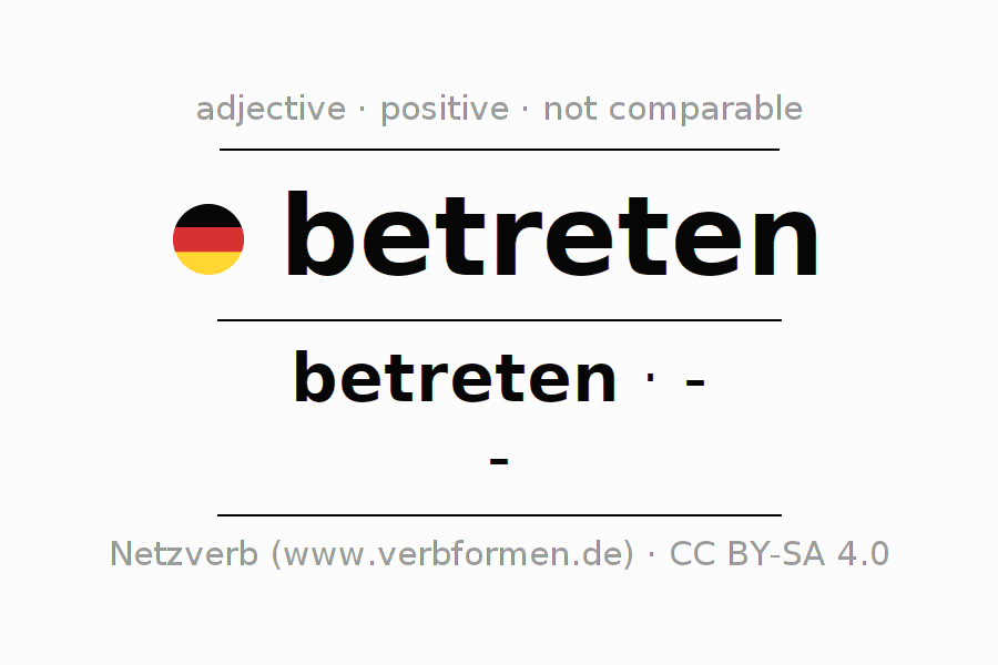 Declension and comparison German "betreten" - All cases of adjective ...
