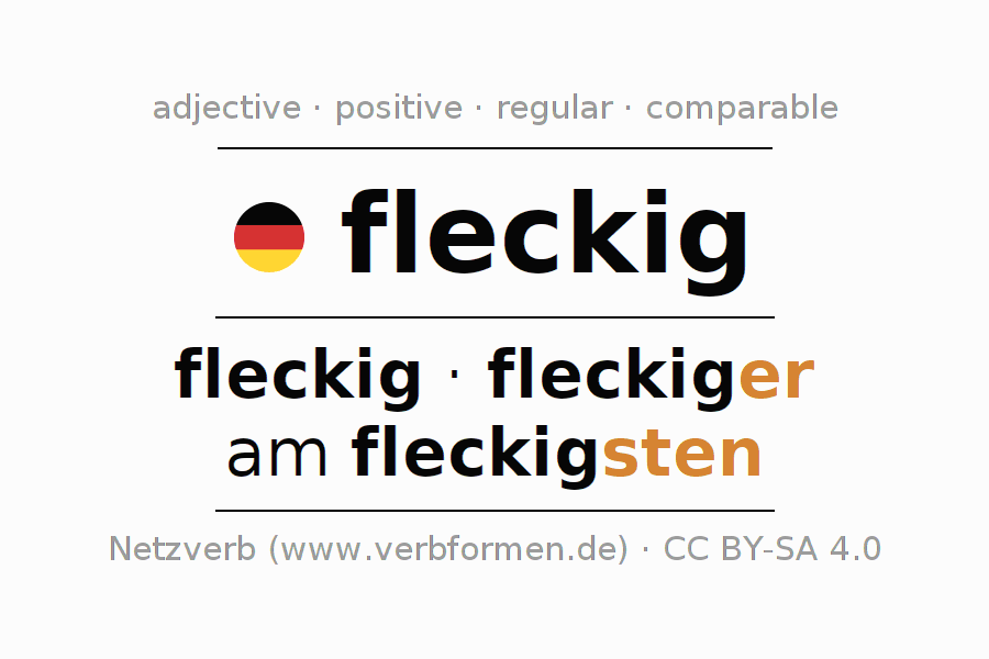 Declension and comparison German "fleckig" - All cases of adjective ...