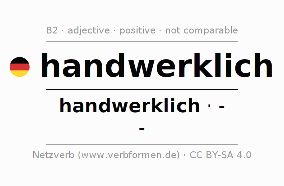 Declension and comparison German "handwerklich" - All cases of ...