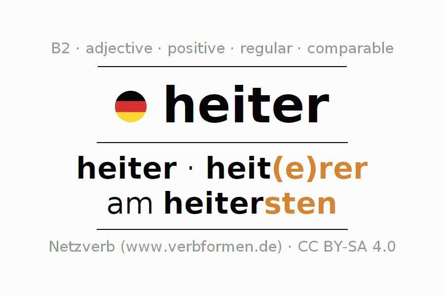 Declension and comparison German "heiter" - All cases of adjective ...