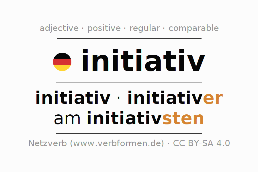 Declension and comparison German "initiativ" - All cases of adjective ...