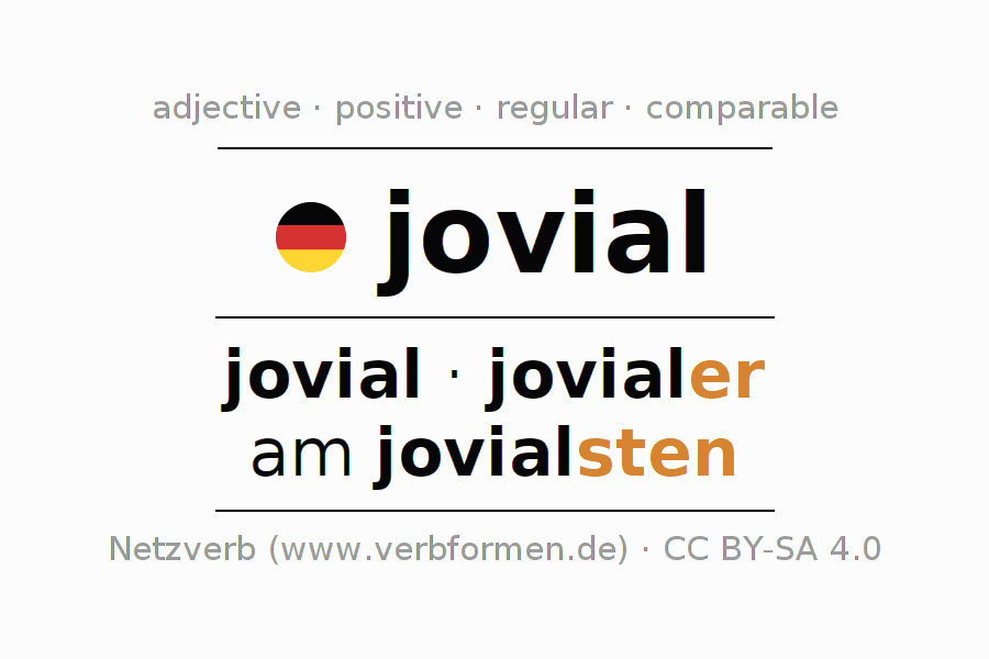 Declension and comparison German "jovial" - All cases of adjective ...