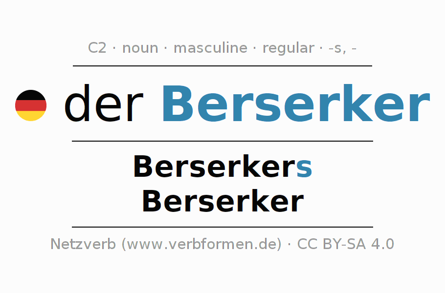 Declension German "Berserker" - All cases of the noun, plural, article ...