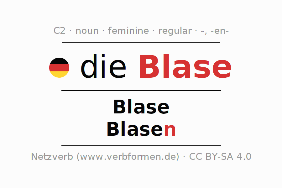 Declension German "Blase" - All cases of the noun, plural, article ...