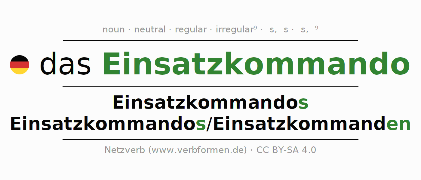 Declension German "Einsatzkommando" - All cases of the noun, plural ...