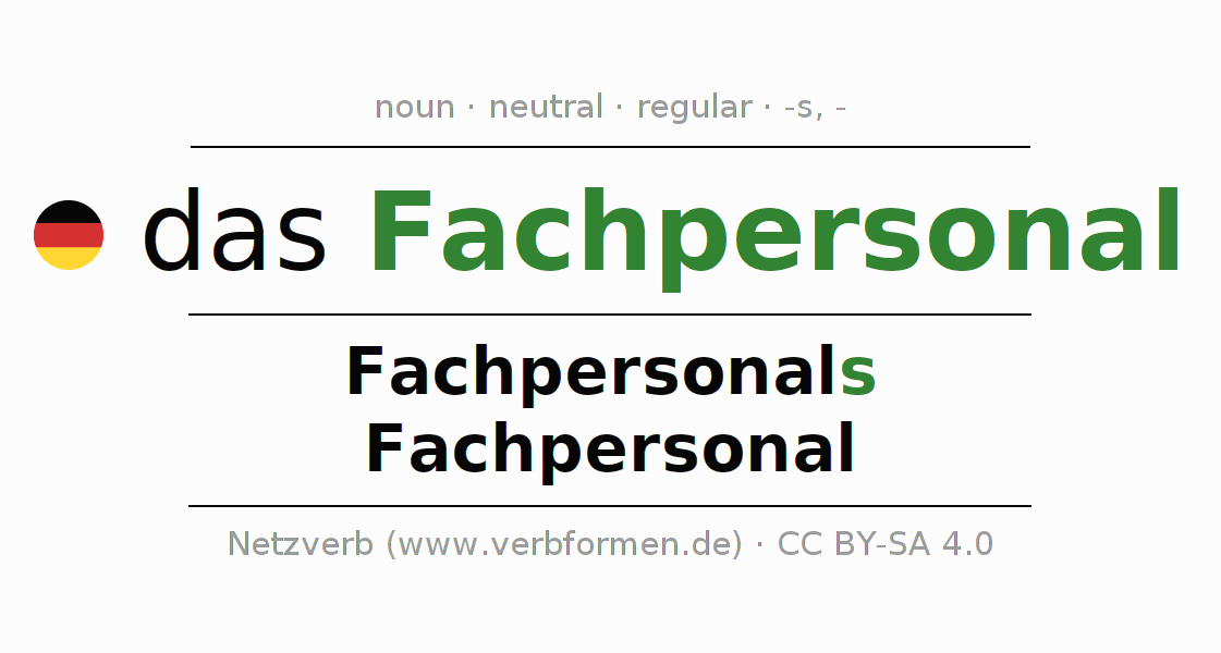 Declension German "Fachpersonal" - All cases of the noun, plural ...