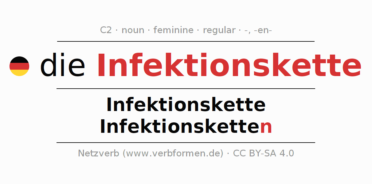 Declension German "Infektionskette" - All cases of the noun, plural ...