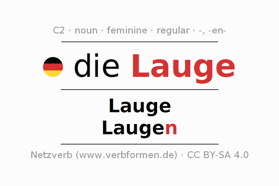 Declension German "Lauge" - All cases of the noun, plural, article ...