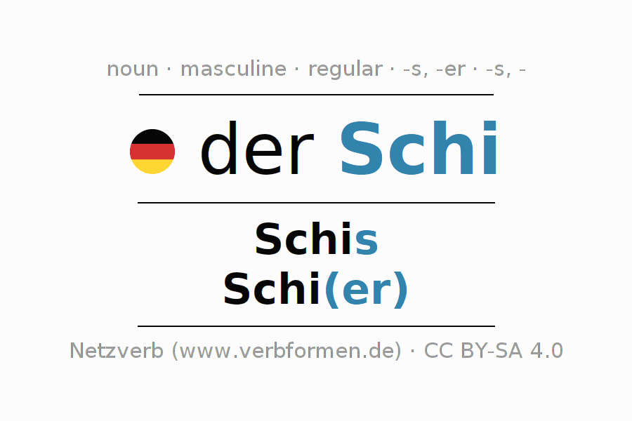 Declension German "Schi" - All cases of the noun, plural, article ...