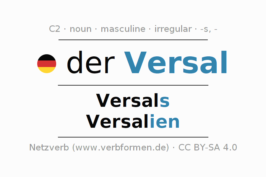 Declension German "Versal" - All cases of the noun, plural, article ...